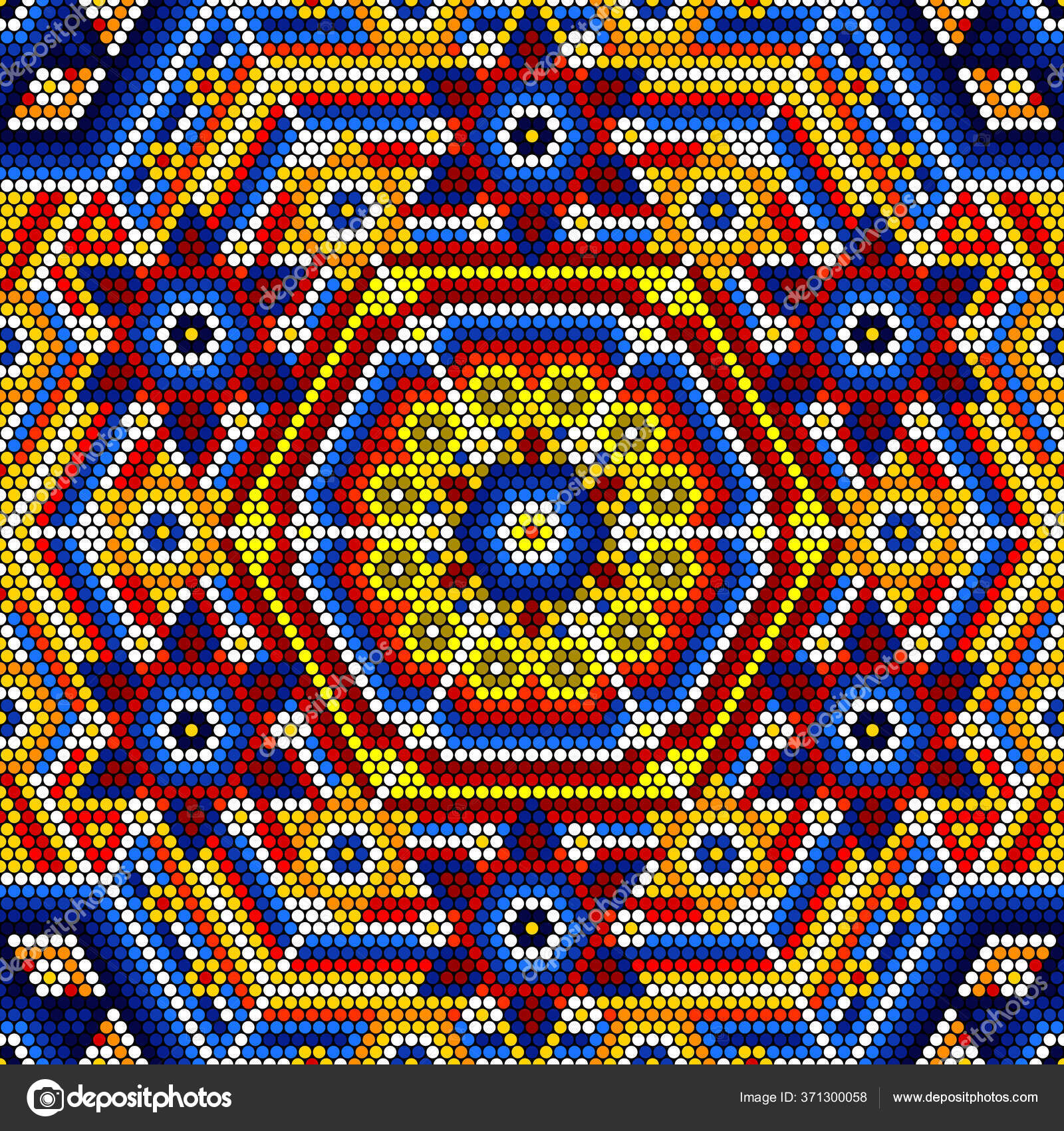 Vector Illustration Colorful Abstract Seamless Pattern Inspired Mexican Huichol Art Stock Vector ...