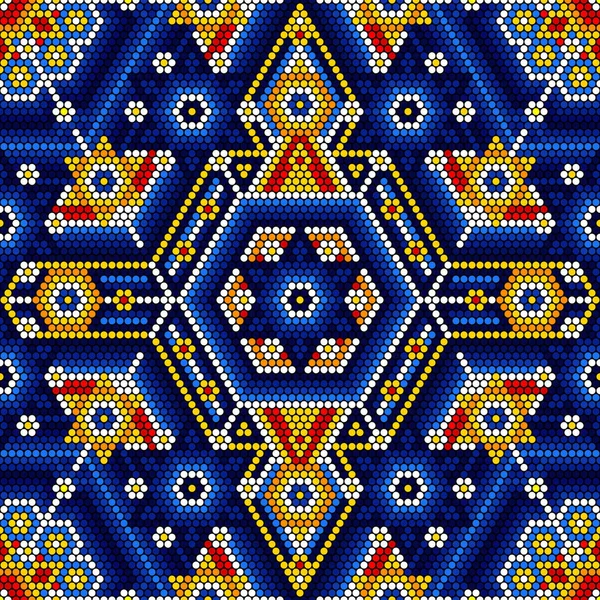 Vector Illustration Geometric Seamless Pattern Inspired Mexican Handmade Huichol Crafts — Stock ...