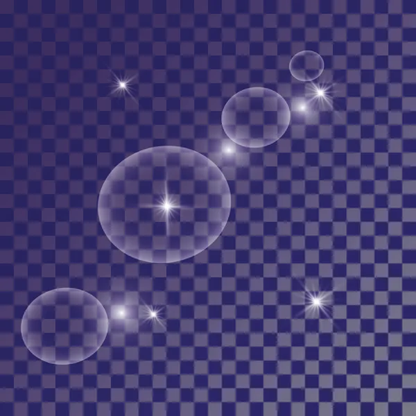 Set dari Vektor bersinar cahaya efek bintang semburan dengan berkilau ...
