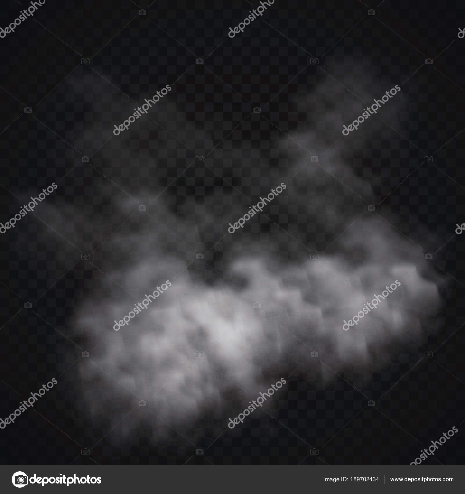 Awan Putih Atau Asap Diisolasi Pada Latar Belakang Hitam Vektor Stok ...