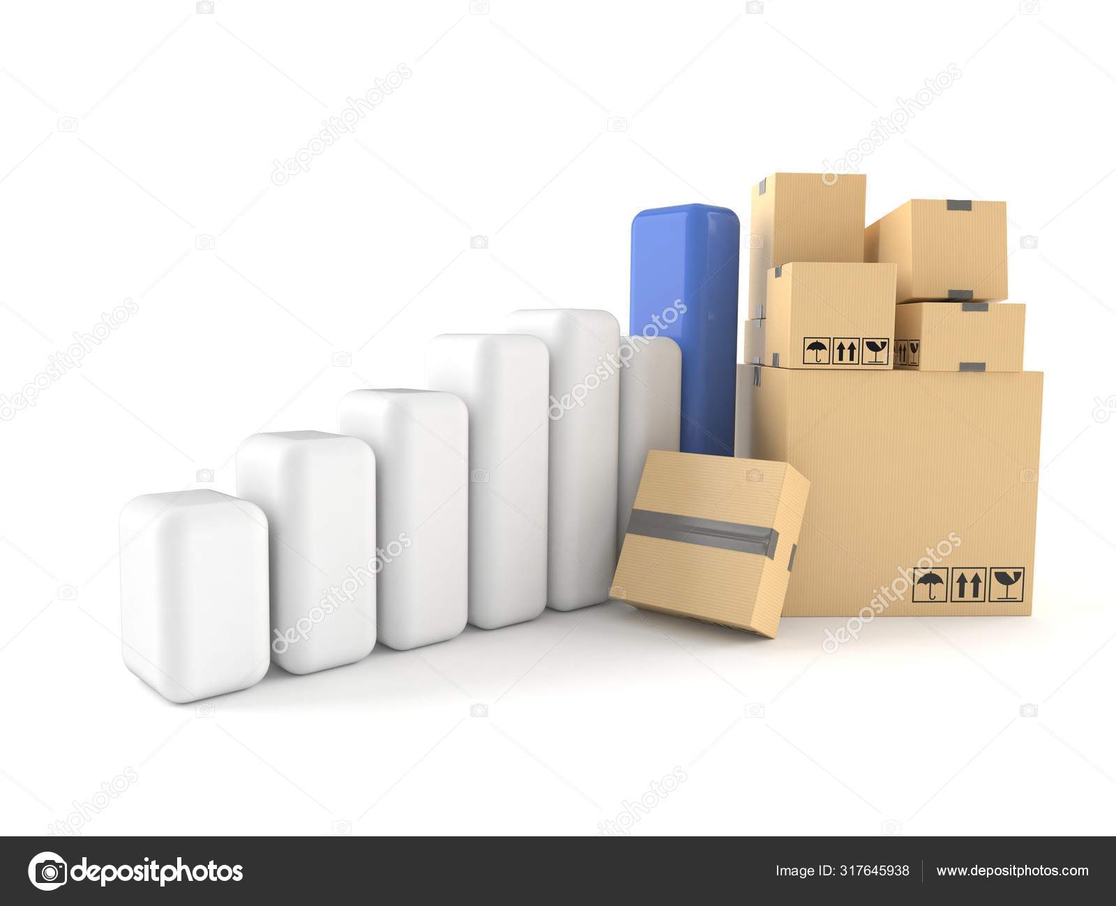 Stack of boxes with chart Stock Photo by ©Talaj 317645938