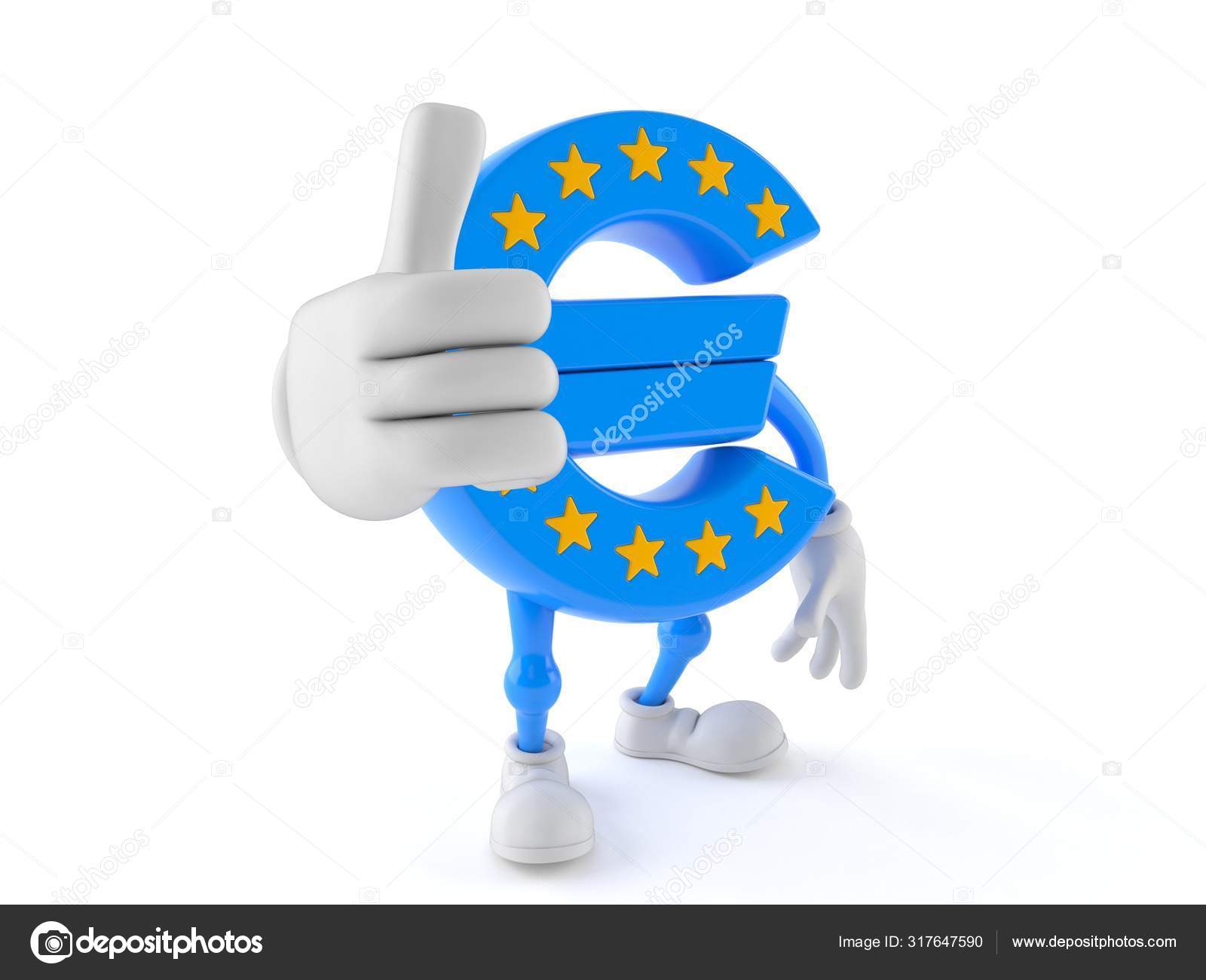 Euro character with thumbs up — Stock Photo © Talaj #317647590