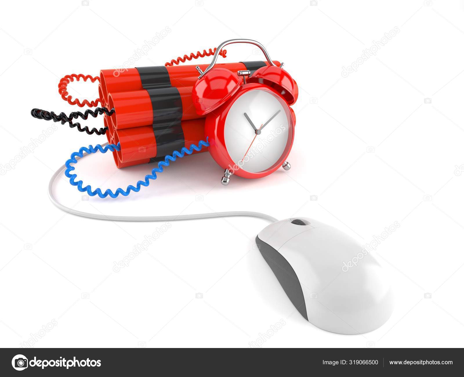 Time bomb with computer mouse Stock Photo by ©Talaj 319066500