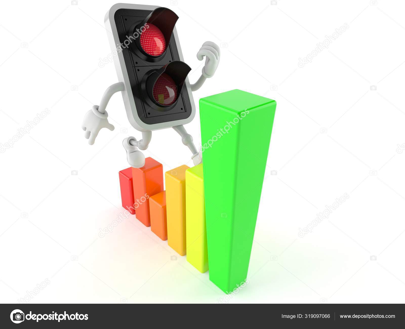 Red light character with diagram Stock Photo by ©Talaj 319097066