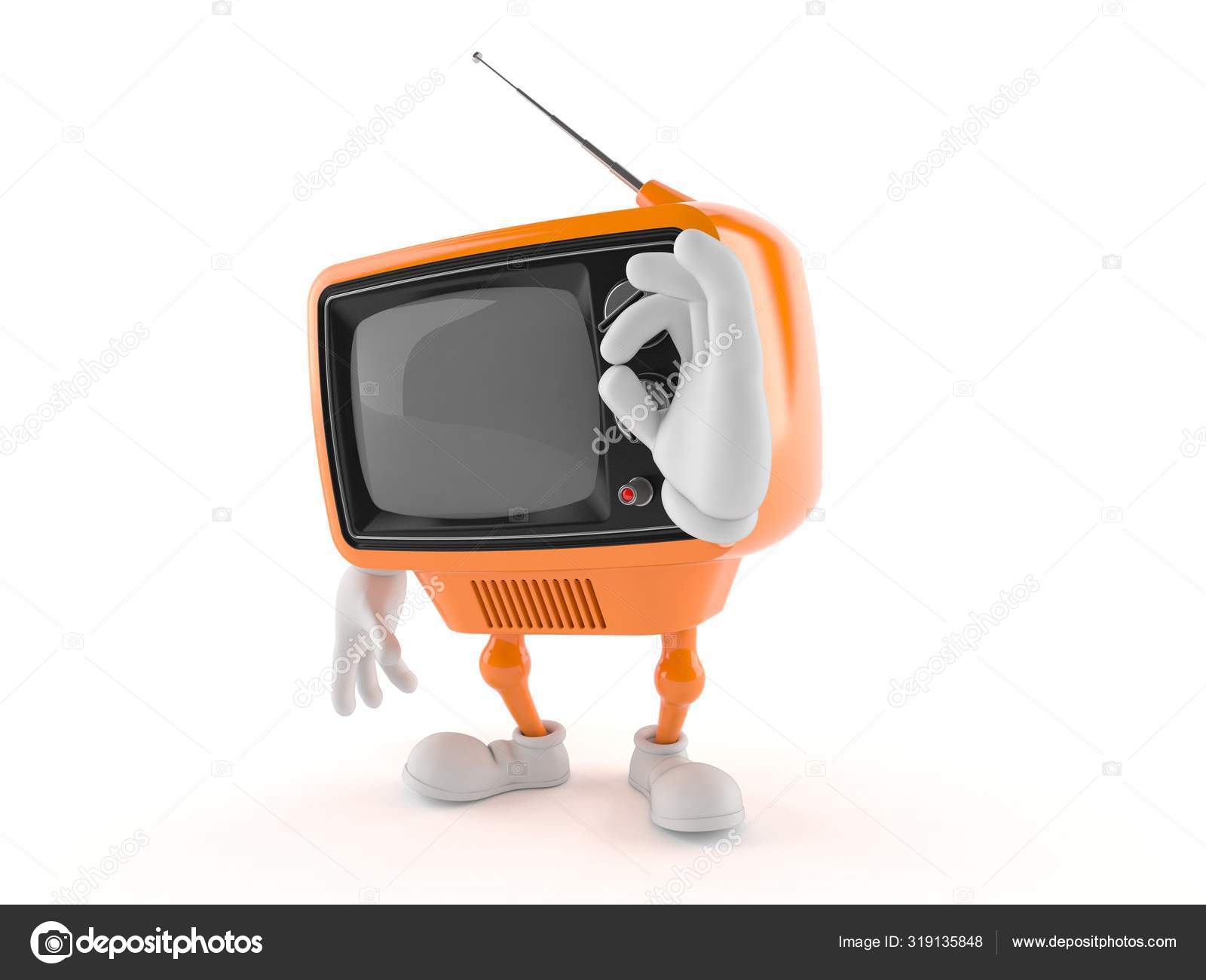 Retro TV character with ok gesture — Stock Photo © Talaj #319135848