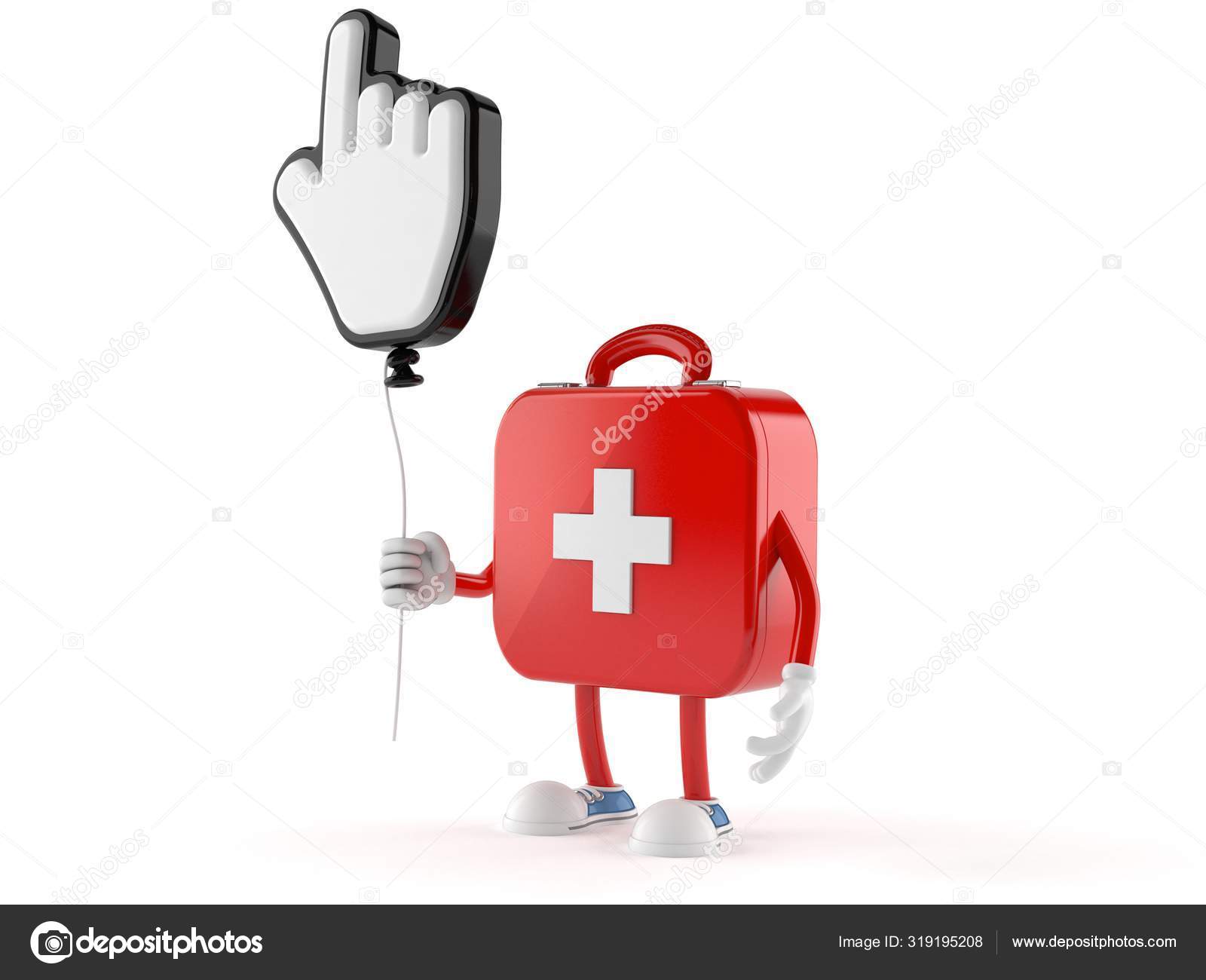First aid kit character with cursor — Stock Photo © Talaj #319195208