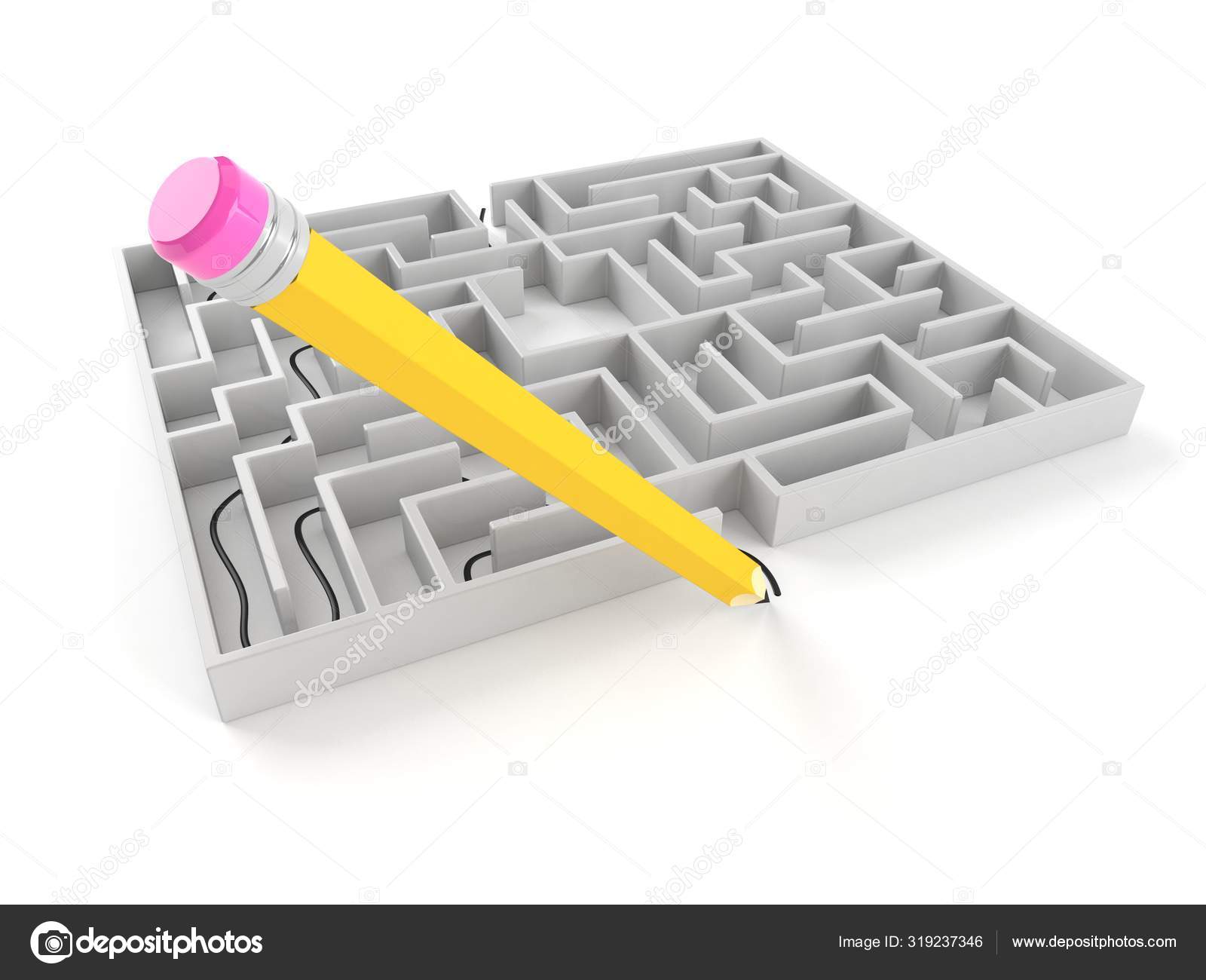 Maze solution concept — Stock Photo © Talaj #319237346