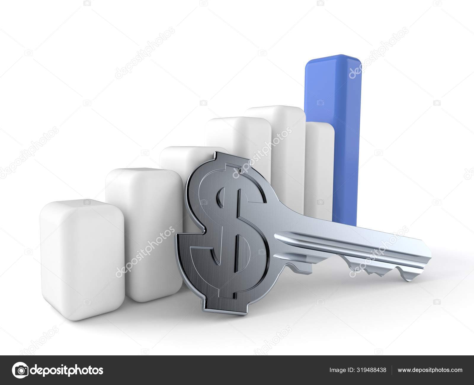 Dollar key with chart Stock Photo by ©Talaj 319488438