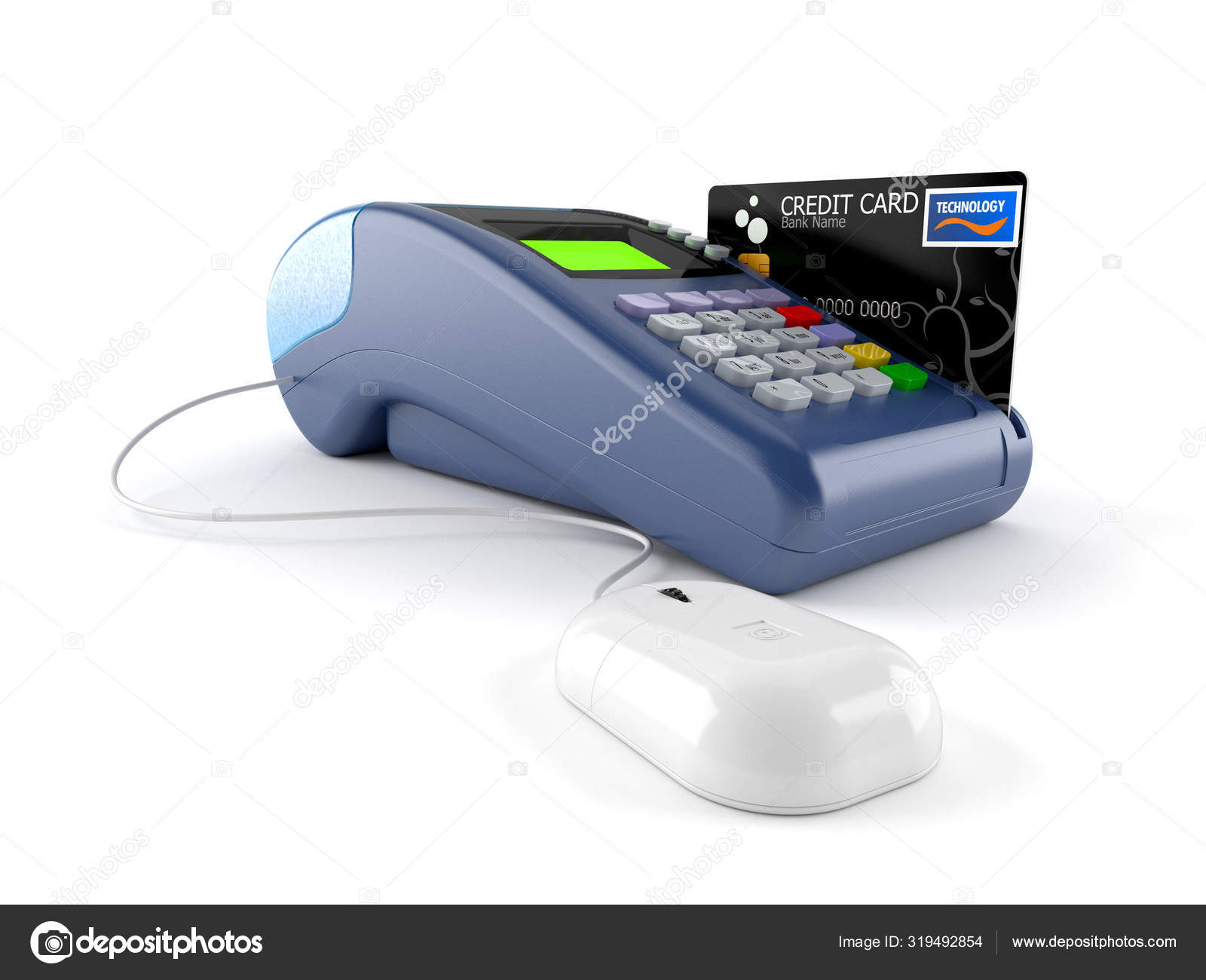 Computer mouse with credit card reader — Stock Photo © Talaj #319492854