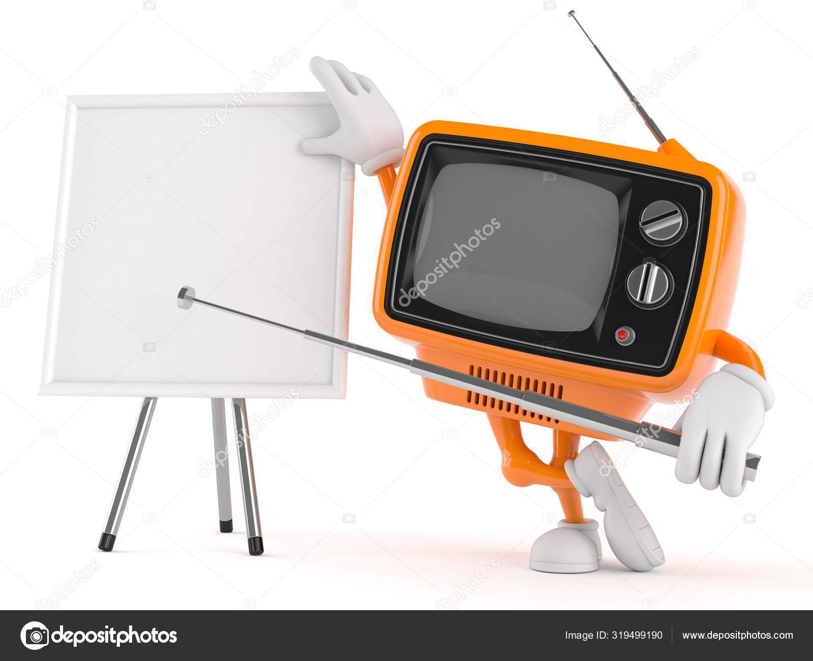 Retro TV character with whiteboard — Stock Photo © Talaj #319499190