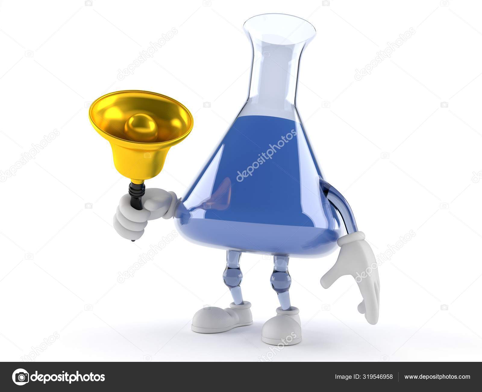 Chemistry flask character ringing a handbell — Stock Photo © Talaj ... Chemistry flask character ringing a handbell — Stock Photo © Talaj ...