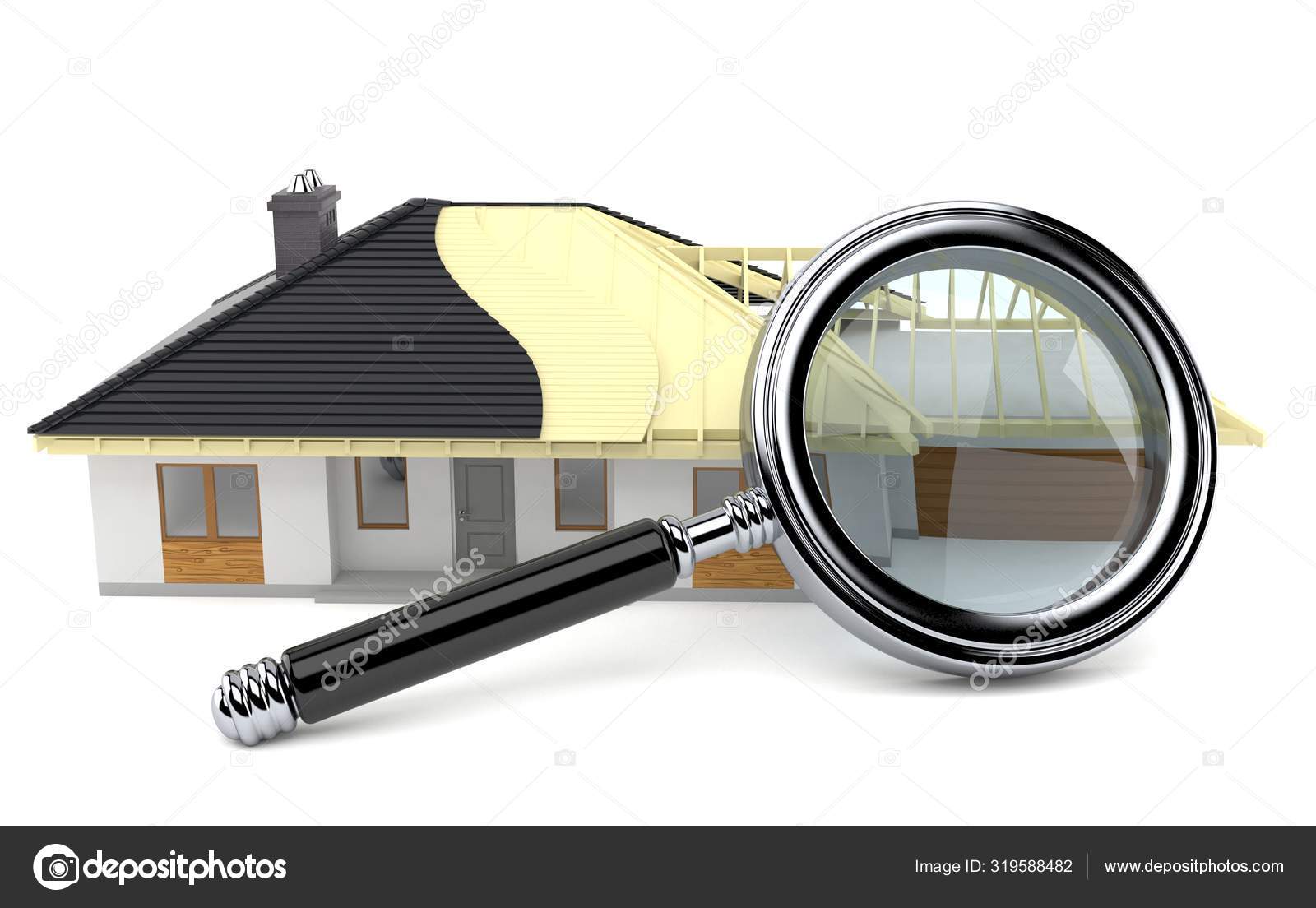 House plan with magnifying glass Stock Photo by ©Talaj 319588482