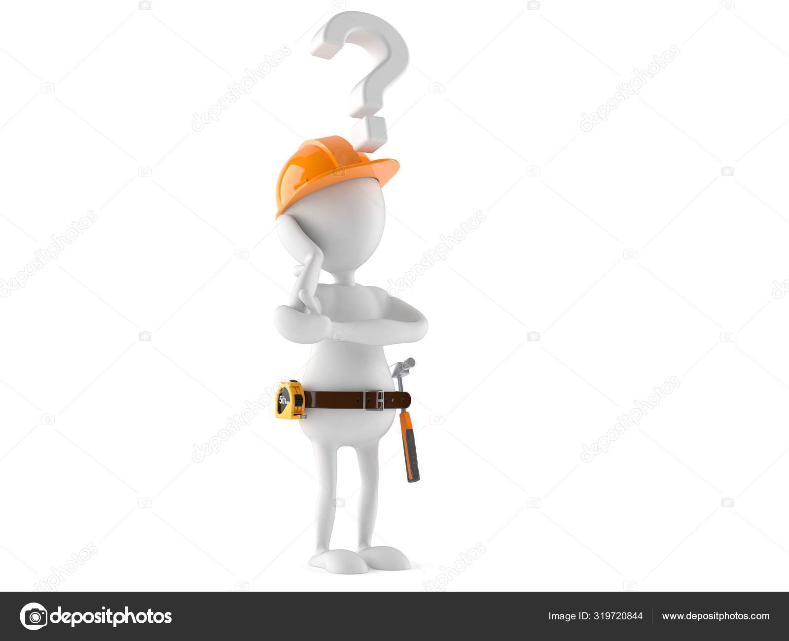 Manual worker with question mark Stock Photo by ©Talaj 319720844