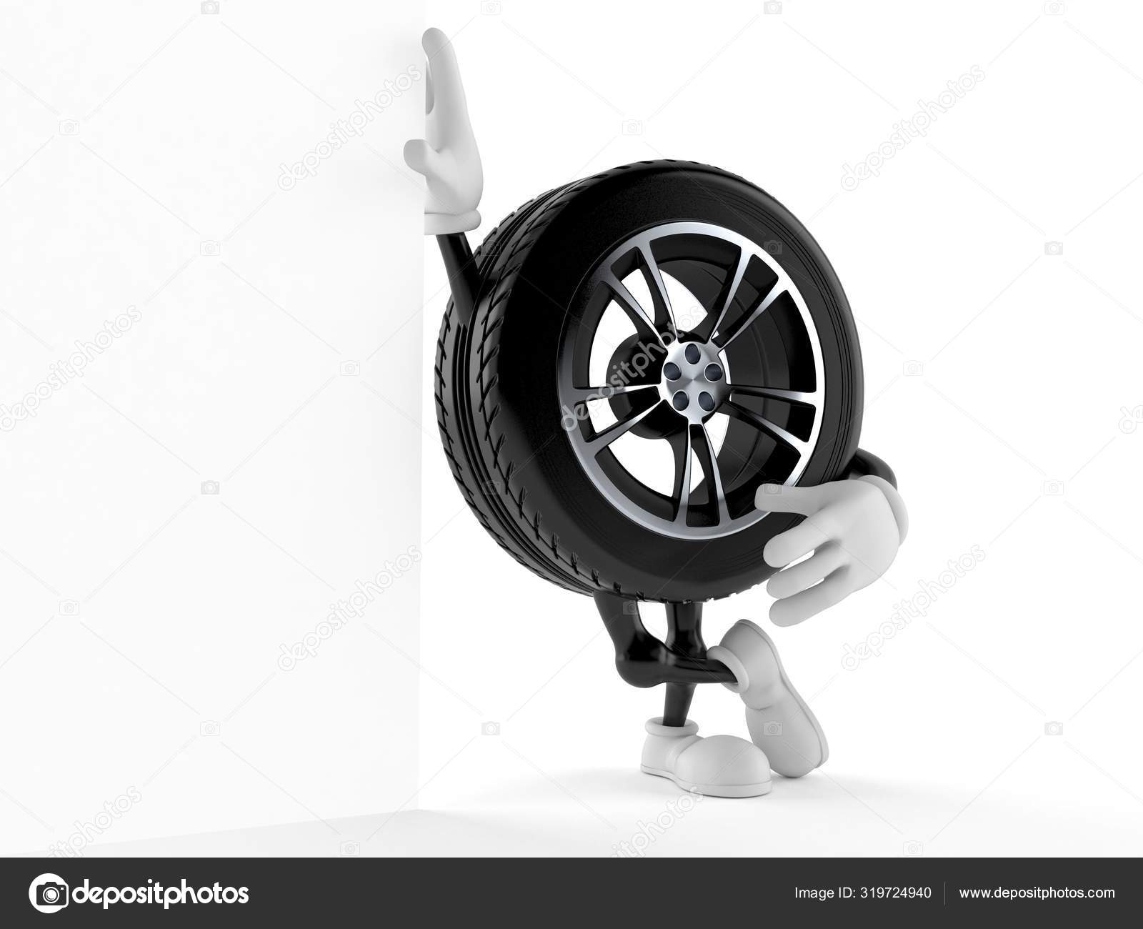 Car wheel character — Stock Photo © Talaj #319724940