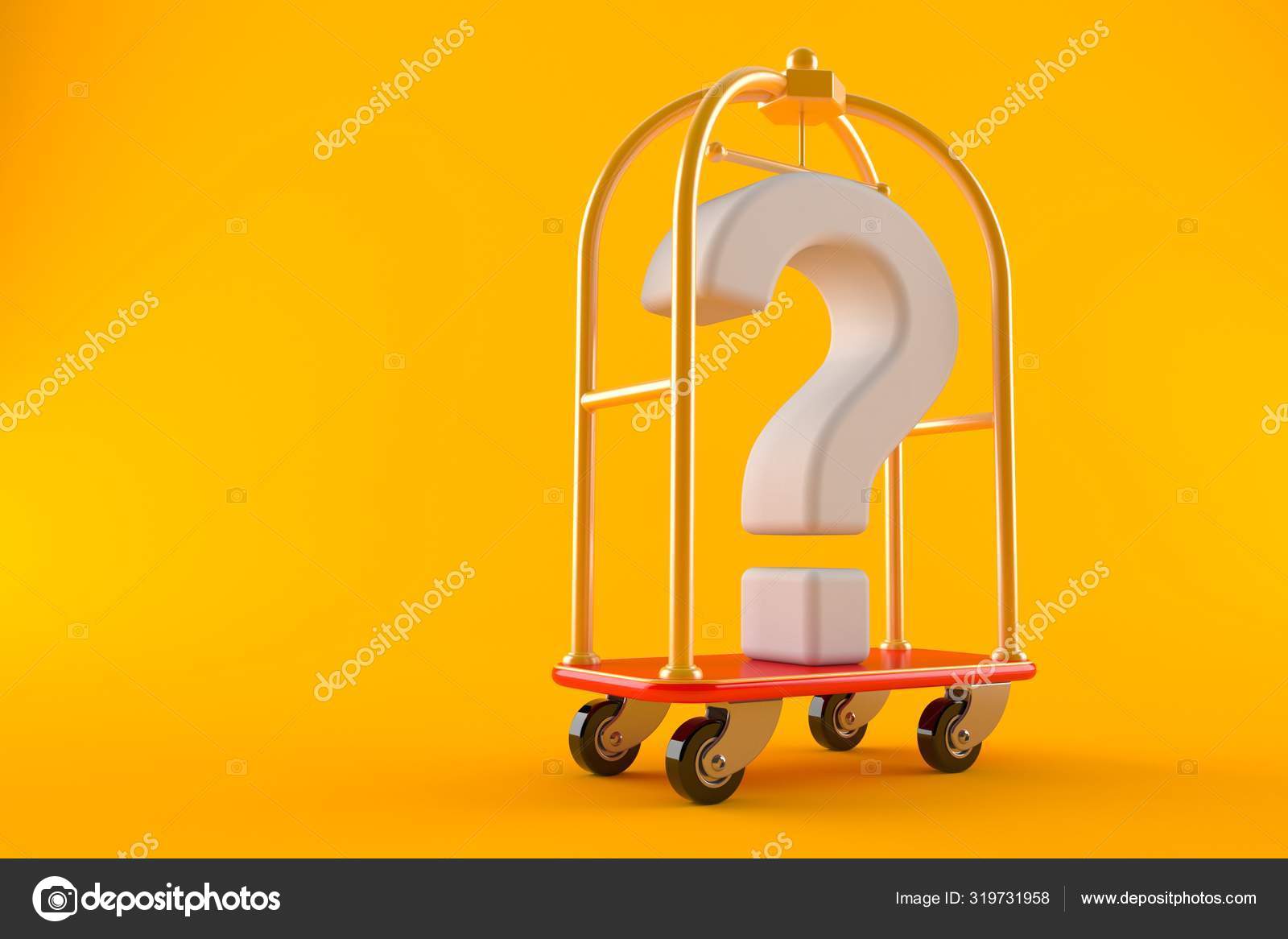 Luggage cart with question mark Stock Photo by ©Talaj 319731958