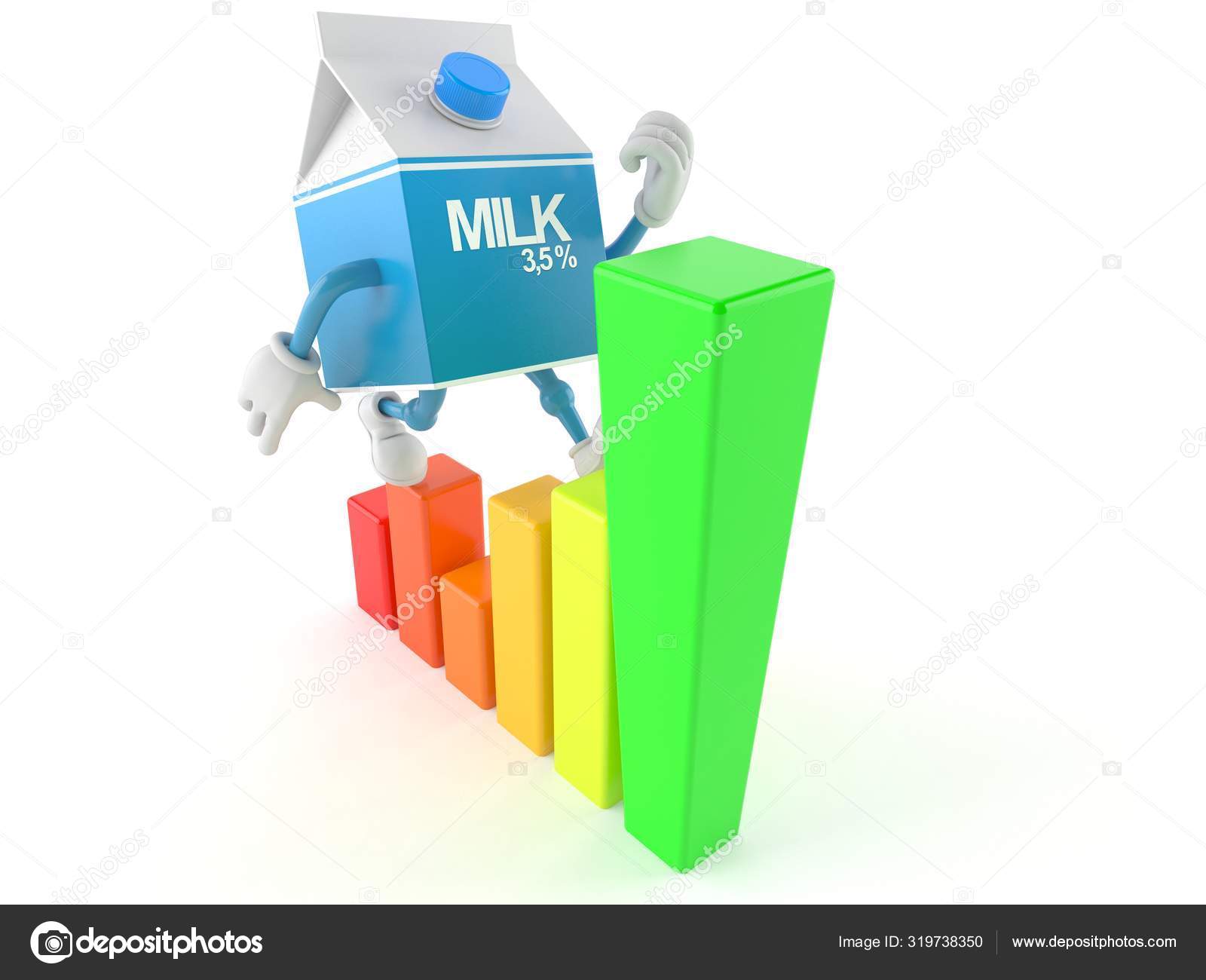Milk character with chart Stock Photo by ©Talaj 319738350