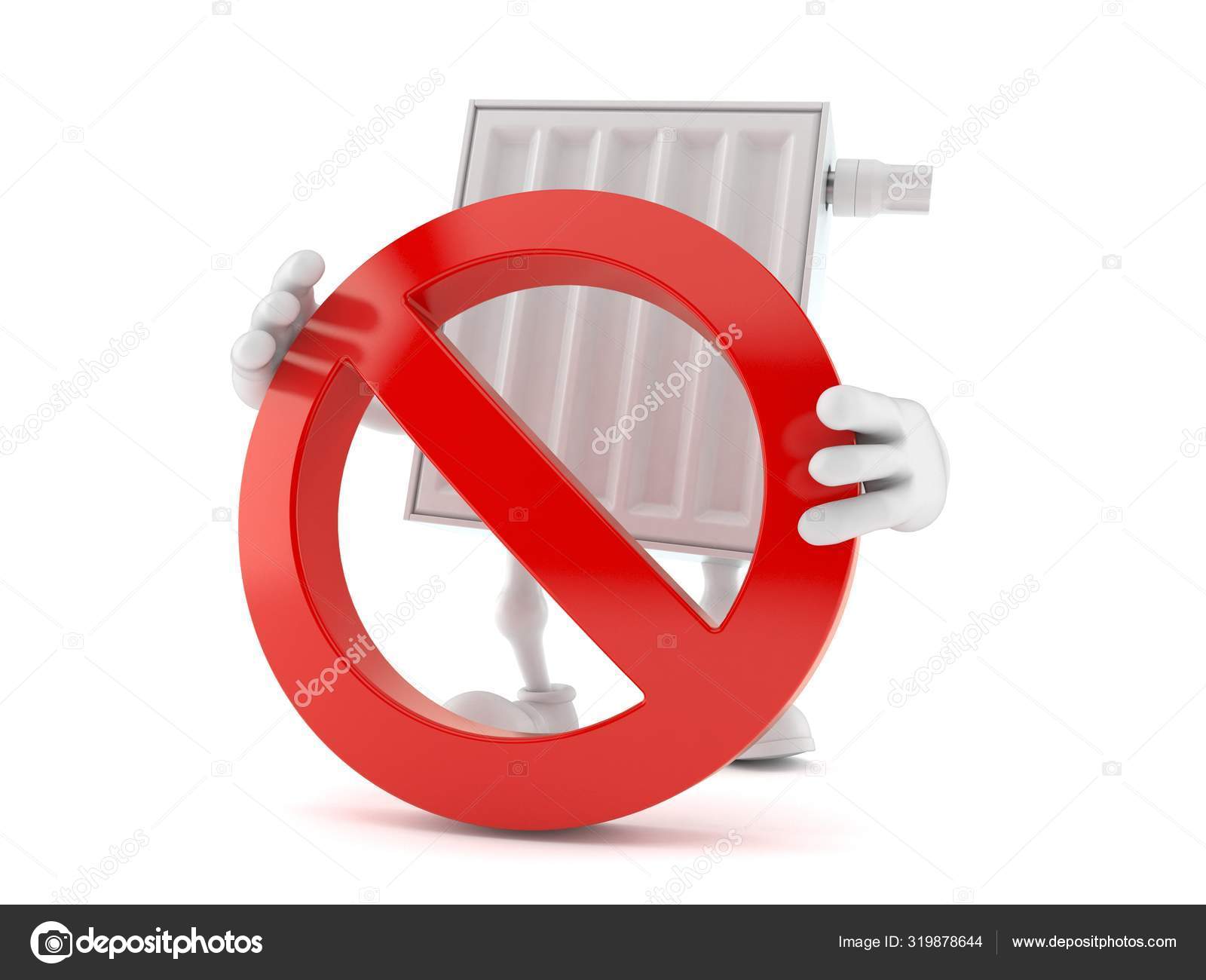 Radiator character with forbidden symbol — Stock Photo © Talaj #319878644
