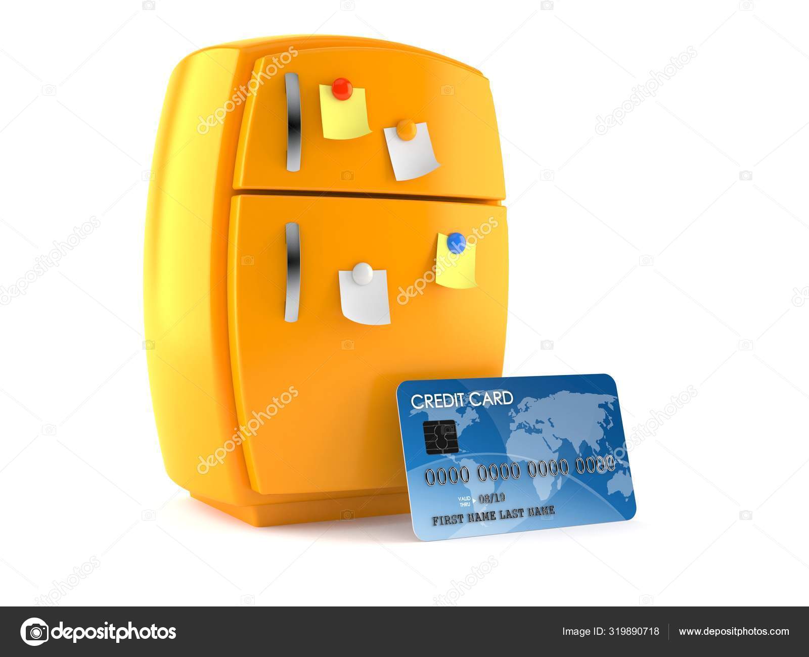 Fridge with credit card Stock Illustration by ©Talaj #319890718
