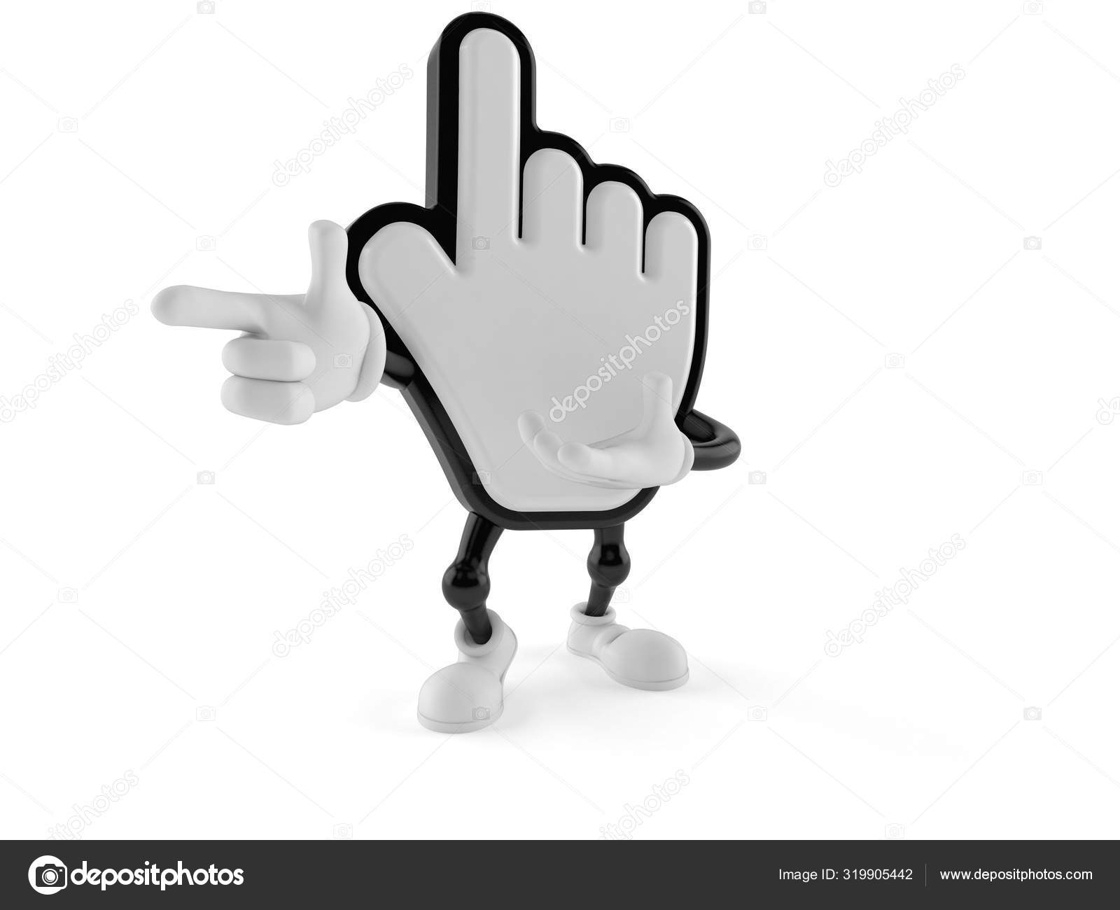 Cursor character pointing finger Stock Photo by ©Talaj 319905442