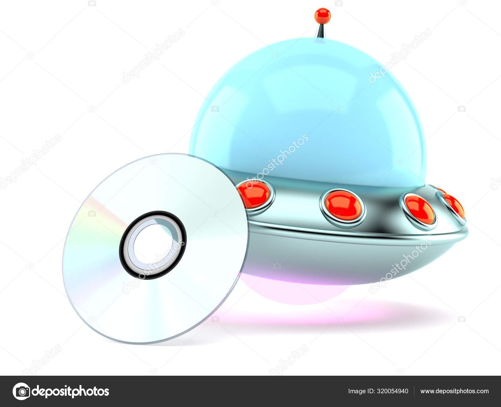 UFO with cd disc Stock Illustration by ©Talaj #320054940