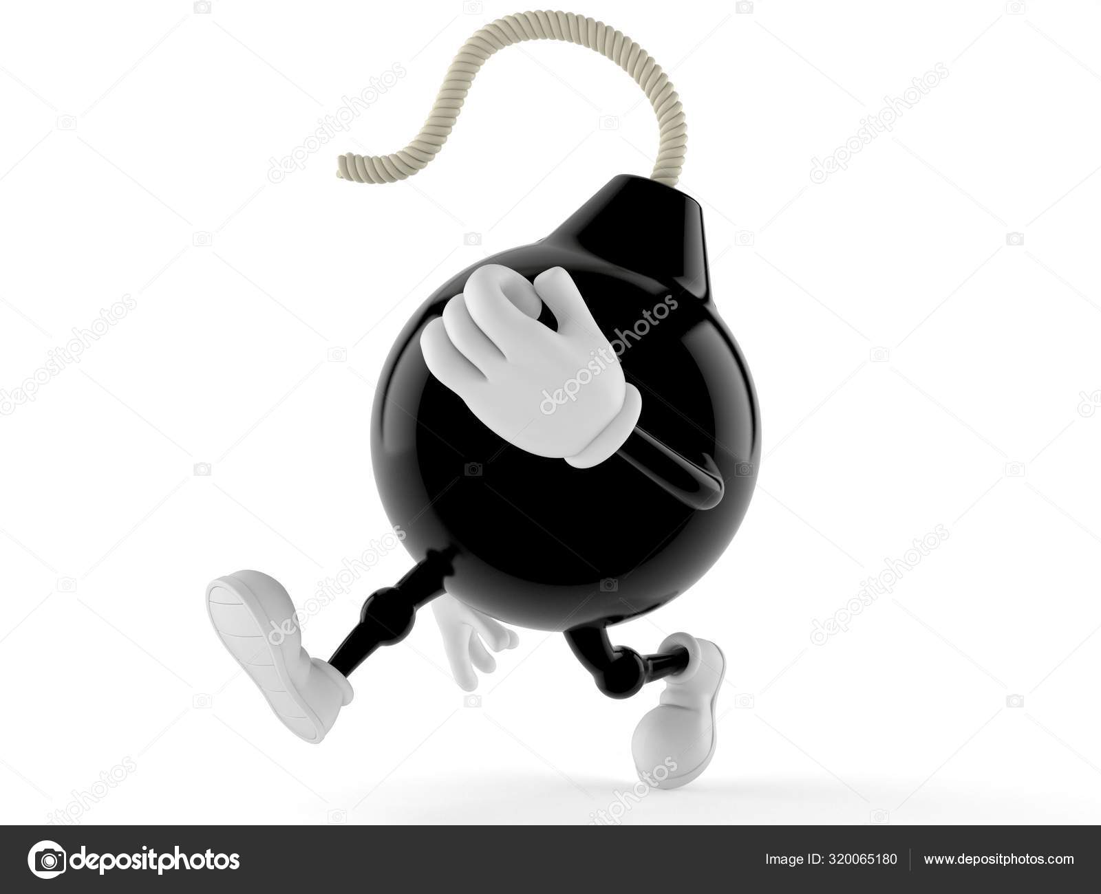 Bomb character running Stock Photo by ©Talaj 320065180