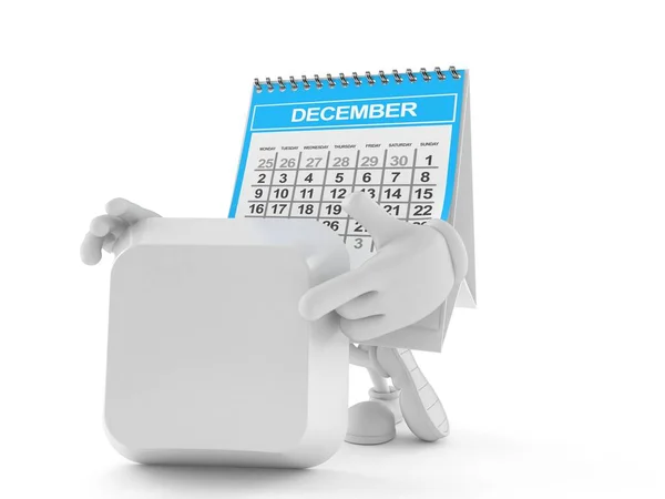 Calendar character holding glass sample Stock Photo by ©Talaj 321014012