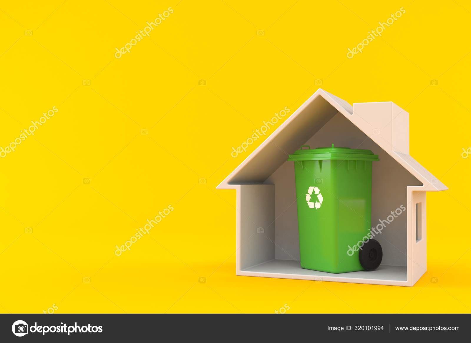 Dustbin inside house cross-section Stock Illustration by ©Talaj #320101994