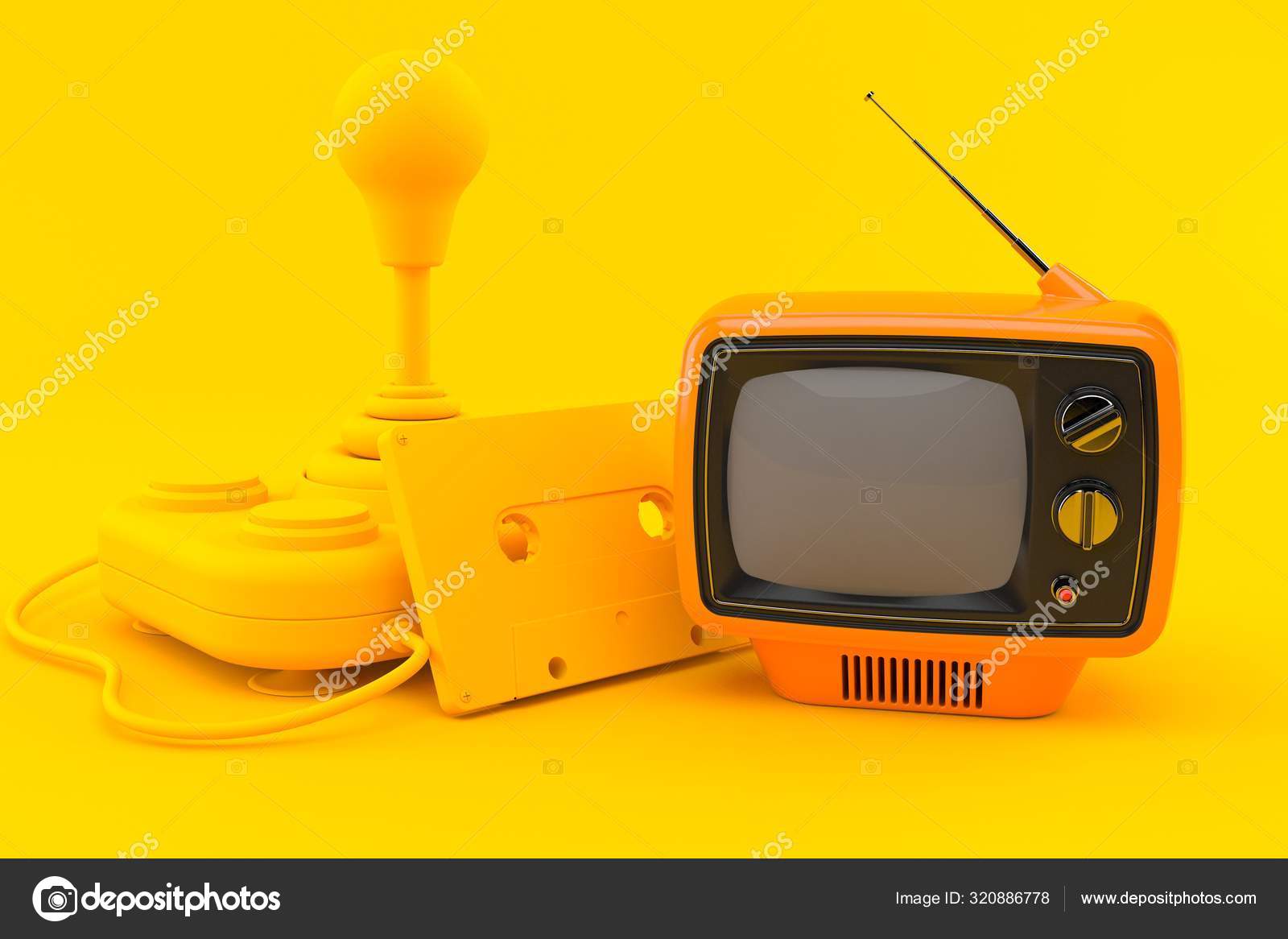 Retro gaming background with tv — Stock Photo © Talaj #320886778