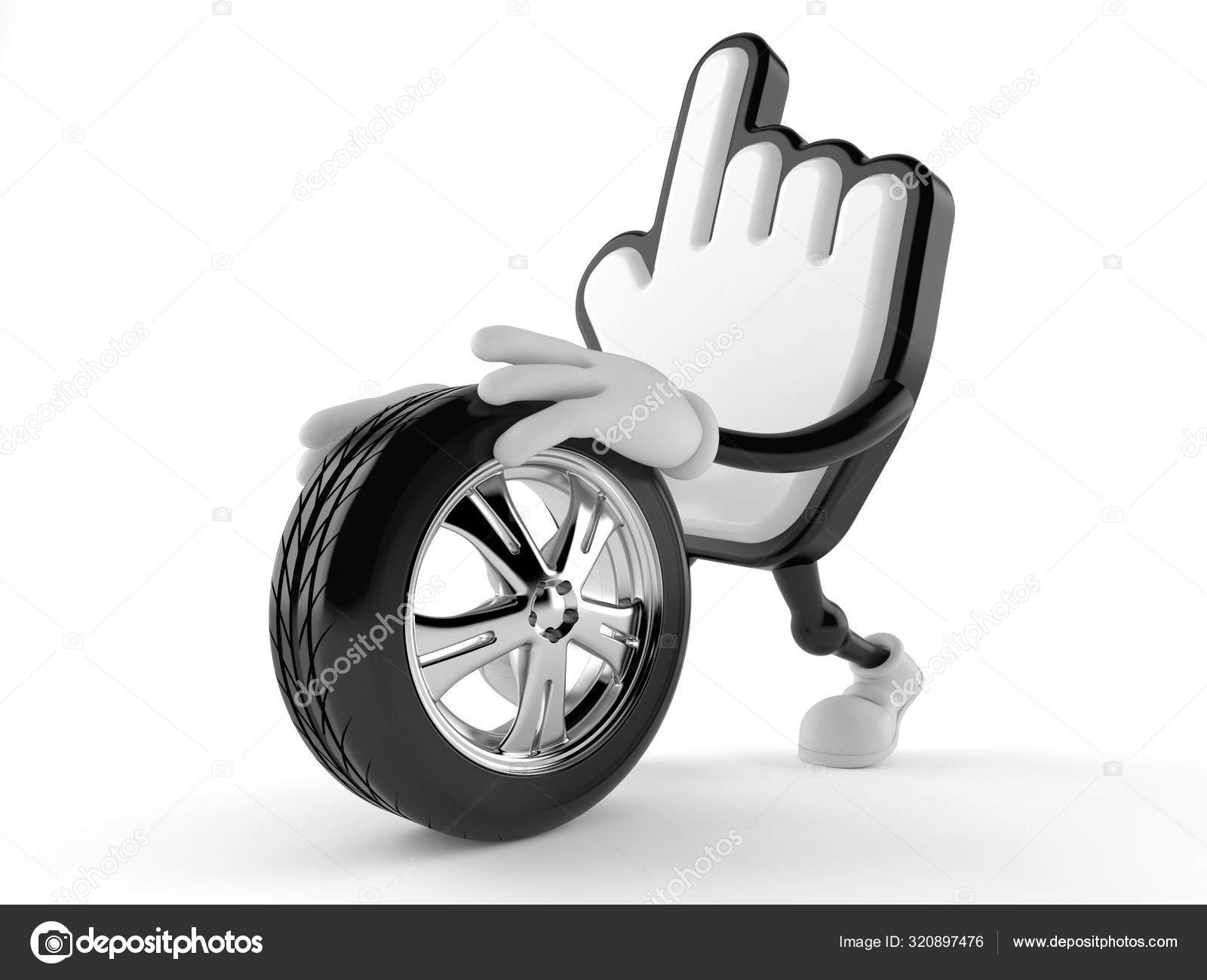 Cursor character rolling spare wheel Stock Photo by ©Talaj 320897476