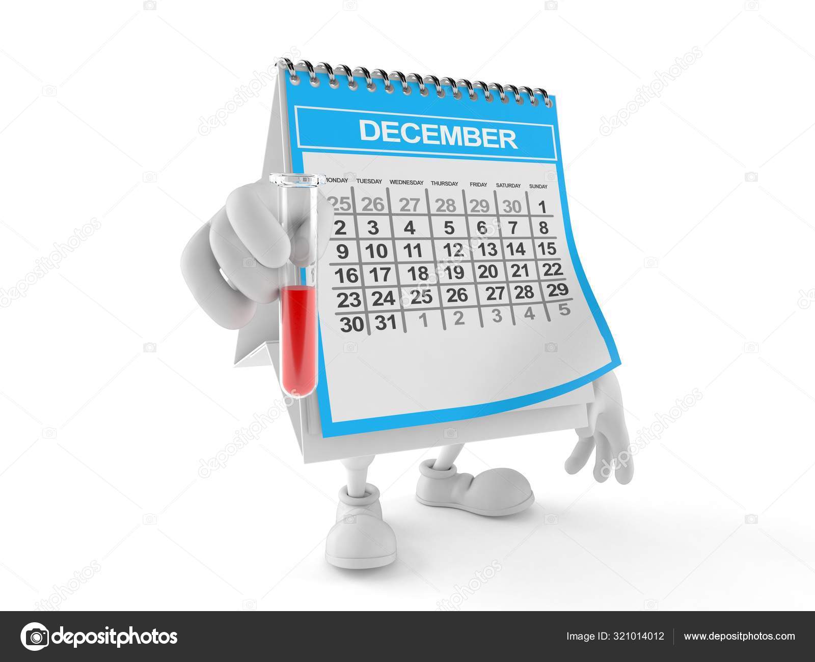 Calendar character holding glass sample Stock Photo by ©Talaj 321014012