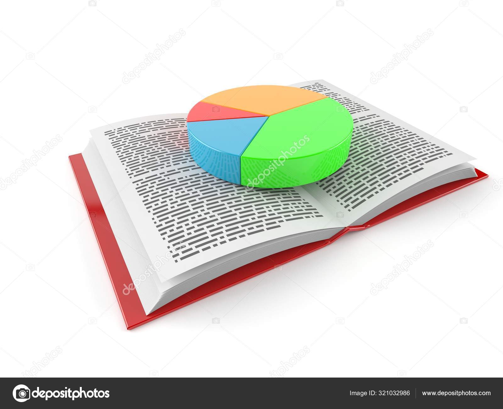 Pie chart on open book Stock Photo by ©Talaj 321032986