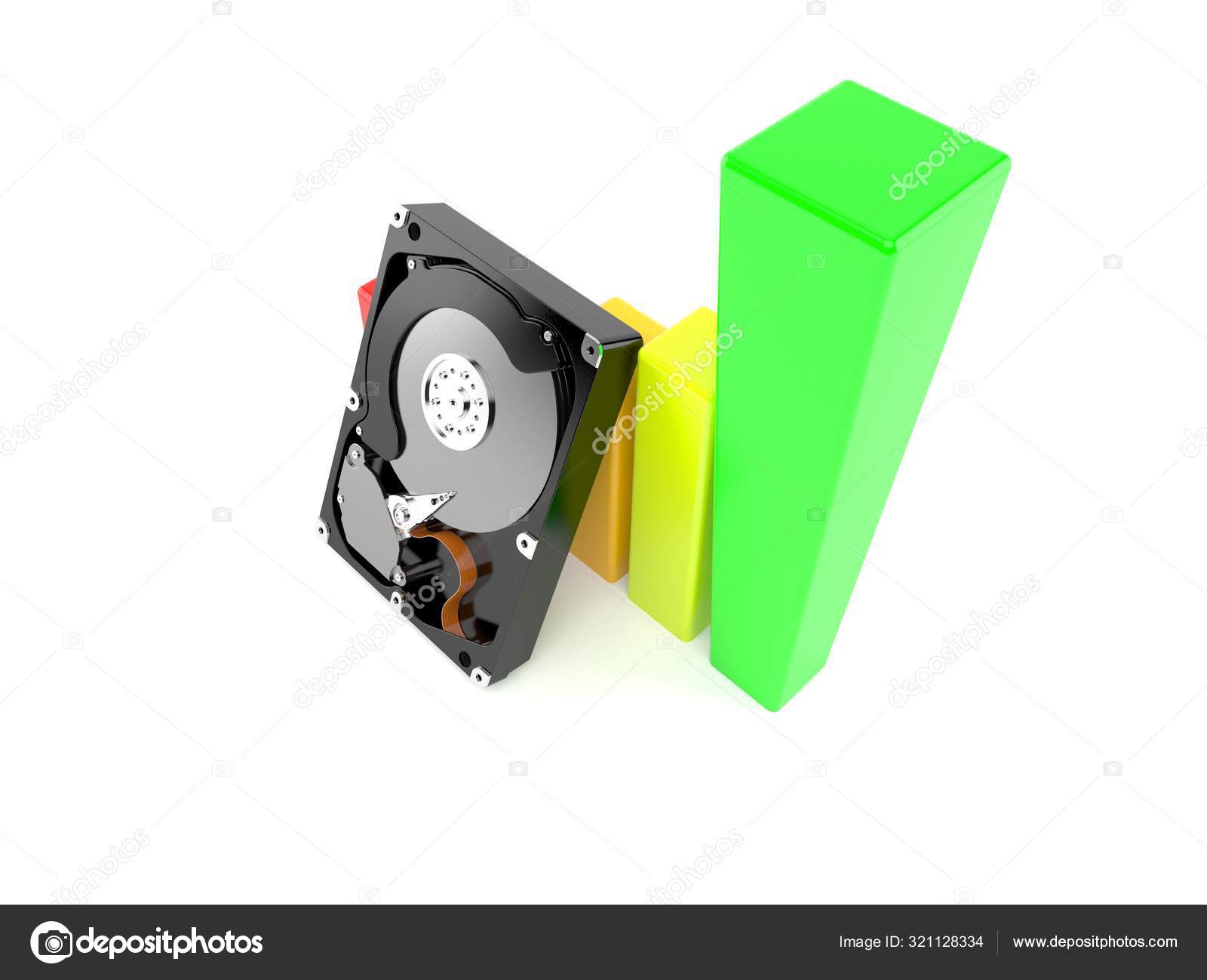Hard drive with chart Stock Illustration by ©Talaj #321128334