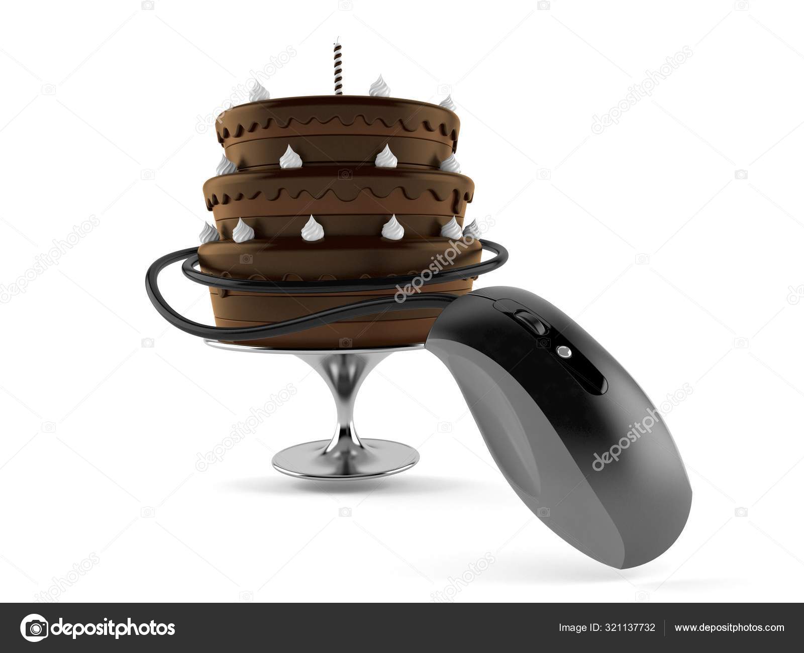 Birthday cake with computer mouse Stock Photo by ©Talaj 321137732