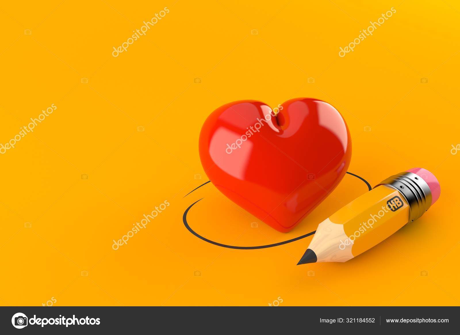 Heart with pencil Stock Photo by ©Talaj 321184552
