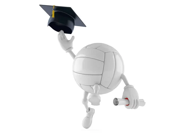 Character Throwing Mortar Board Isolated White Background Illustration ...