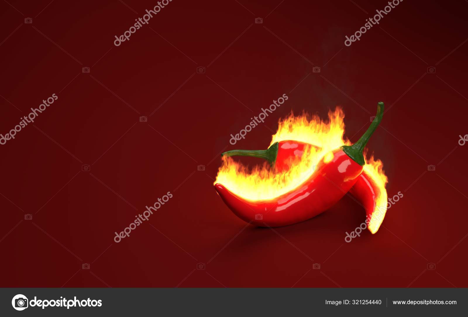 Hot chili peppers on fire — Stock Photo © Talaj #321254440