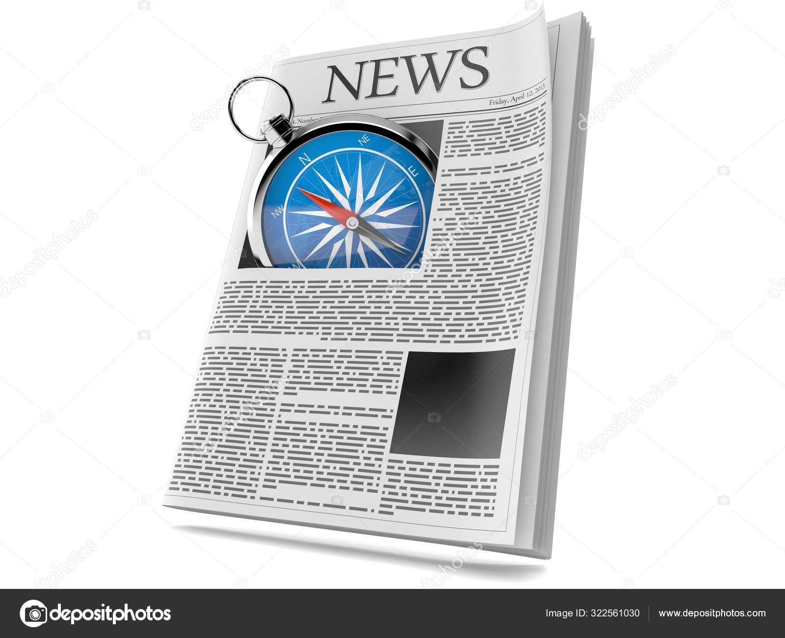 Compass with newspaper — Stock Photo © Talaj #322561030