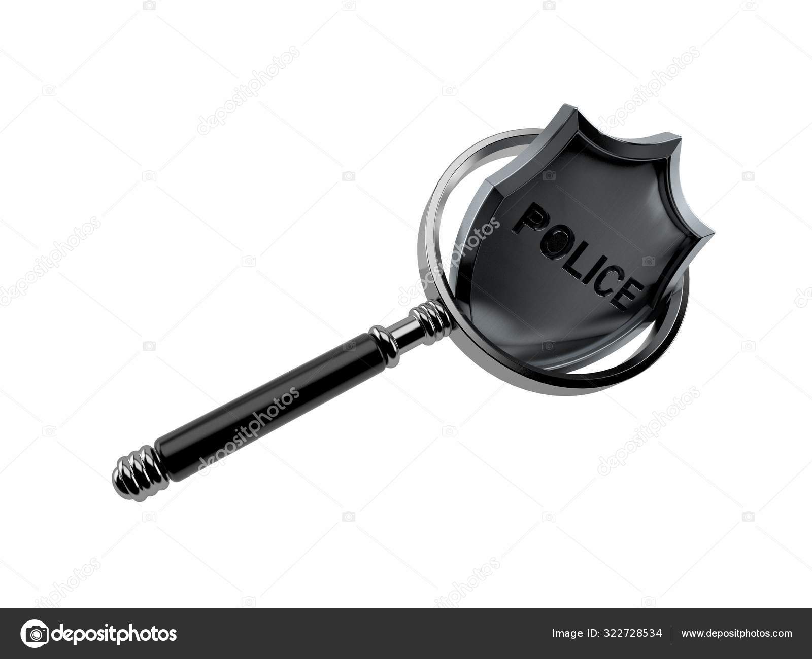 Police badge inside magnifying glass Stock Photo by ©Talaj 322728534