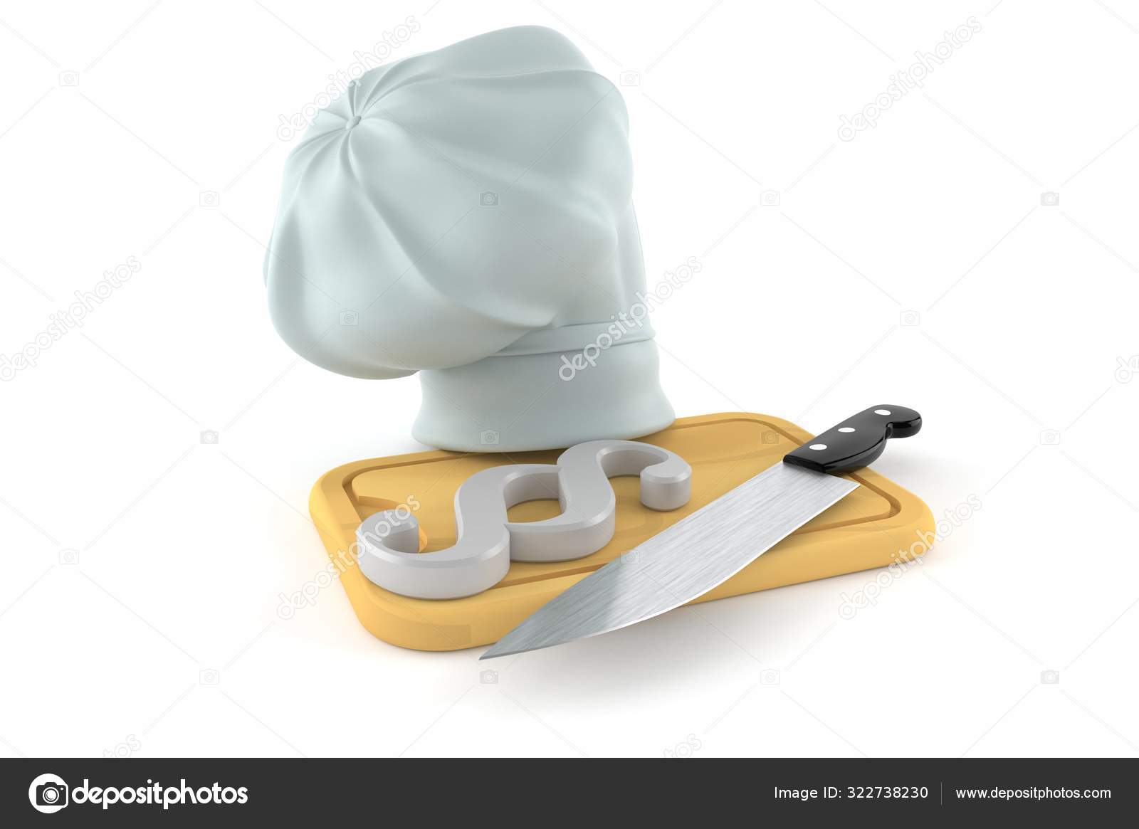 Paragraph symbol with kitchen board and chef's hat Stock Photo by ...