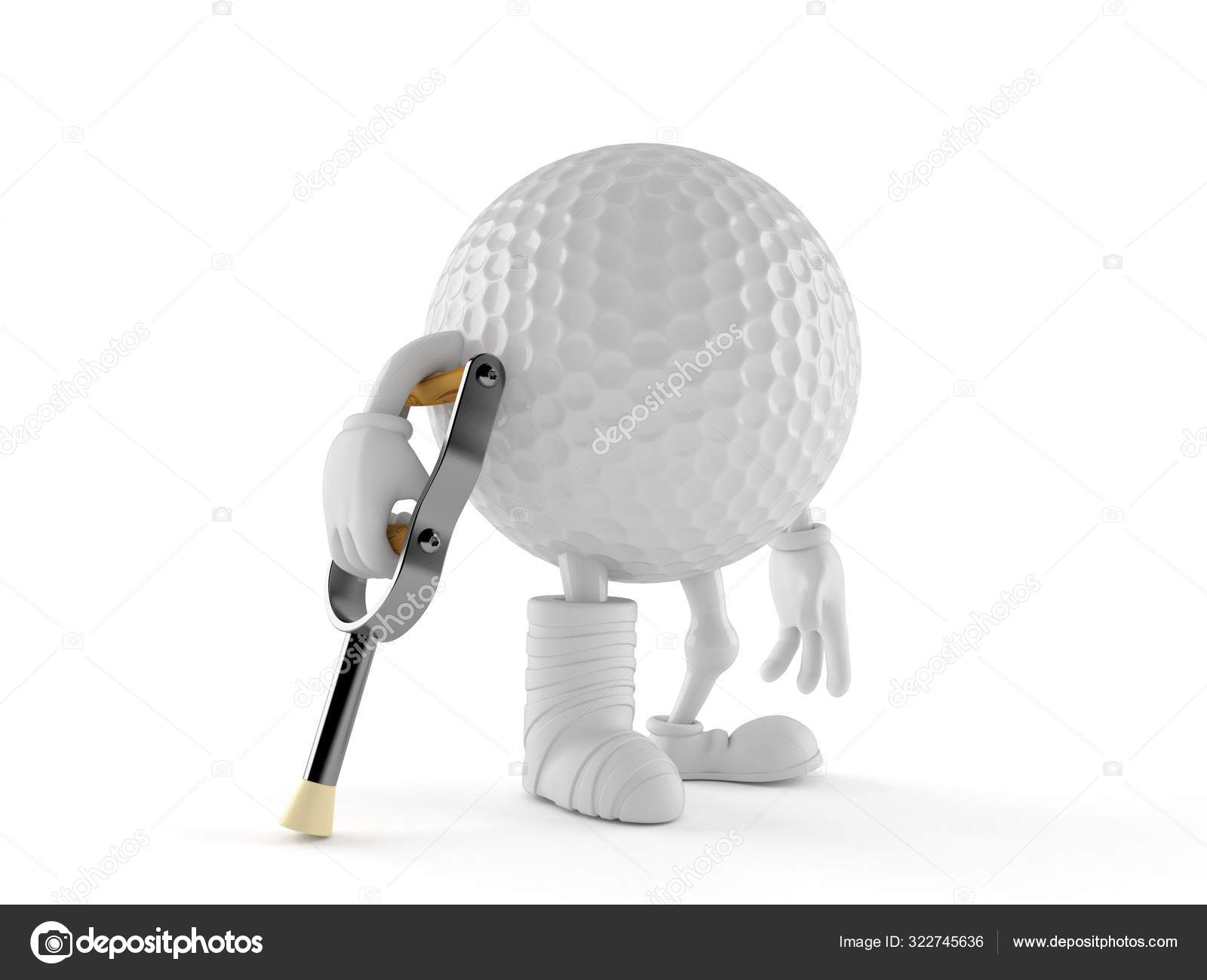 Golf ball character with broken leg — Stock Photo © Talaj #322745636