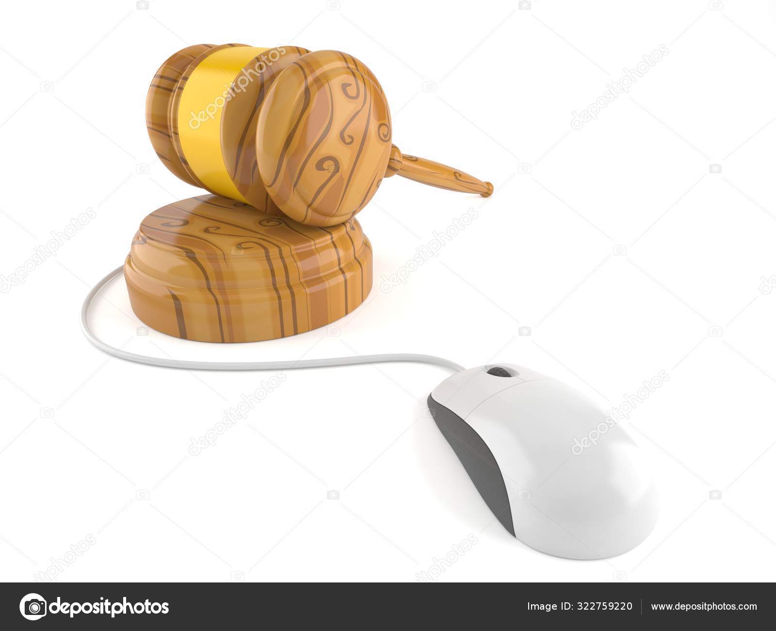 Judge hammer with computer mouse Stock Photo by ©Talaj 322759220