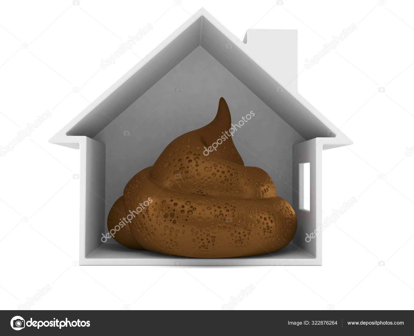Dung poo inside house cross-section — Stock Photo © Talaj #322876264
