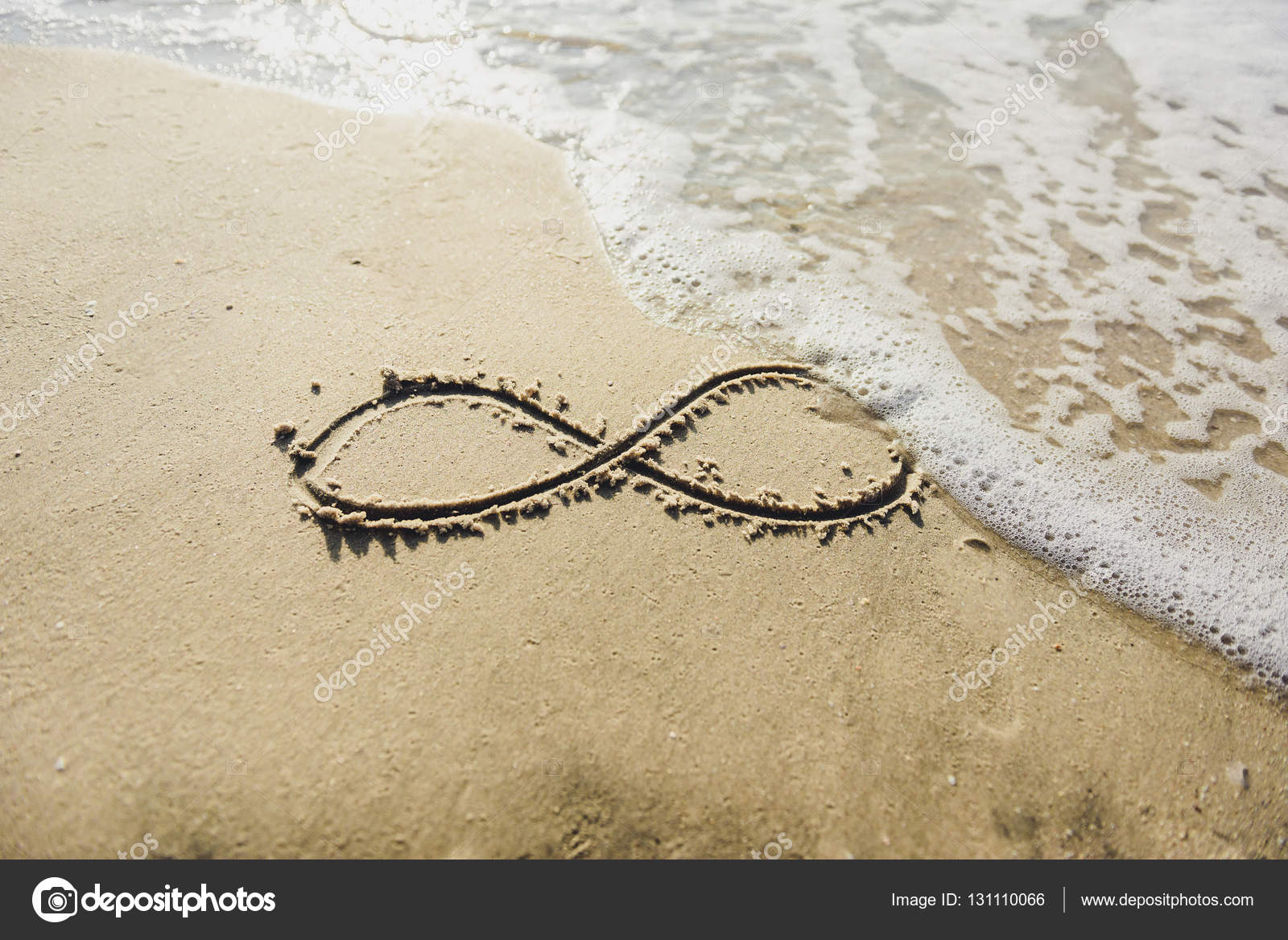 Infinity symbol written on sand. ⬇ Stock Photo, Image by © Lakschmi ...