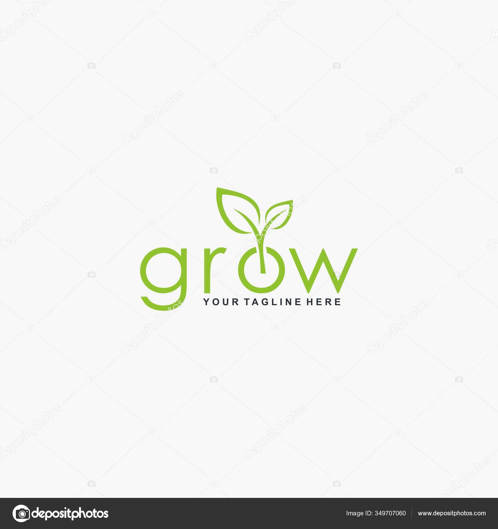 Letter Grow Logo Design Vector Leaf Tree Abstract Design Natural ...