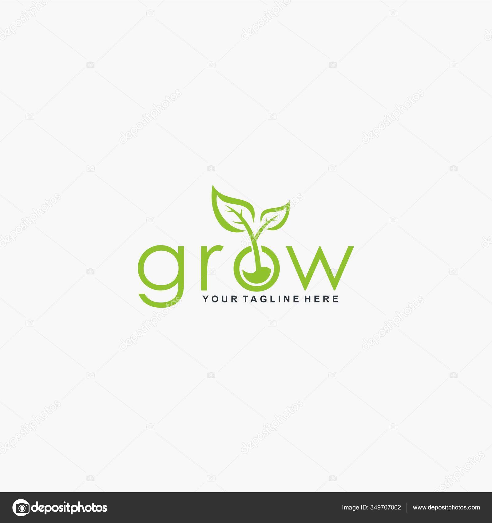 Letter Grow Logo Design Vector Leaf Tree Abstract Design Natural Stock ...