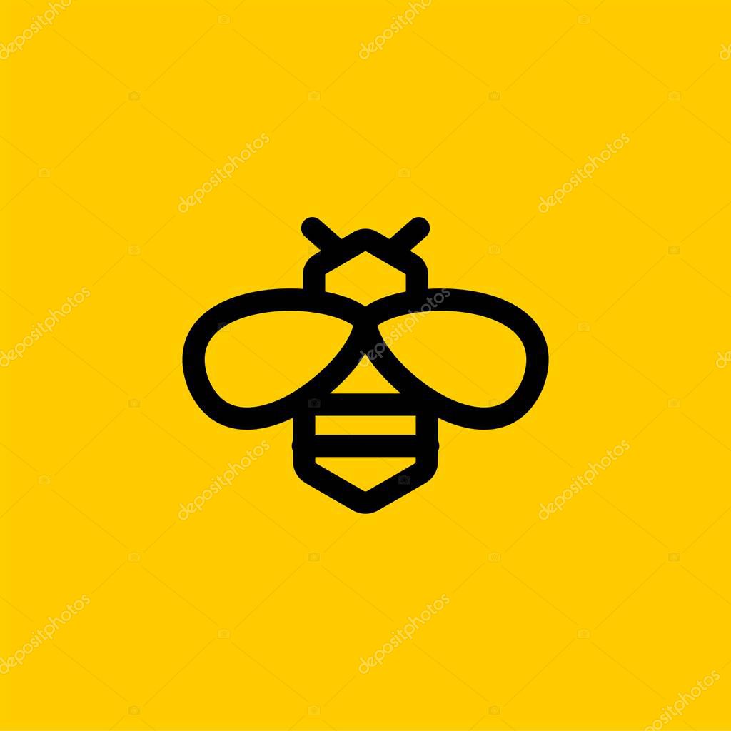 Esquema de la abeja logo diseño vector. Signo de ilustración de miel de ...