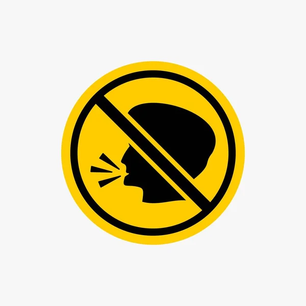 Please Keep Silence. Forbidden Speak Zone Red Round Sign. Man Talk ...