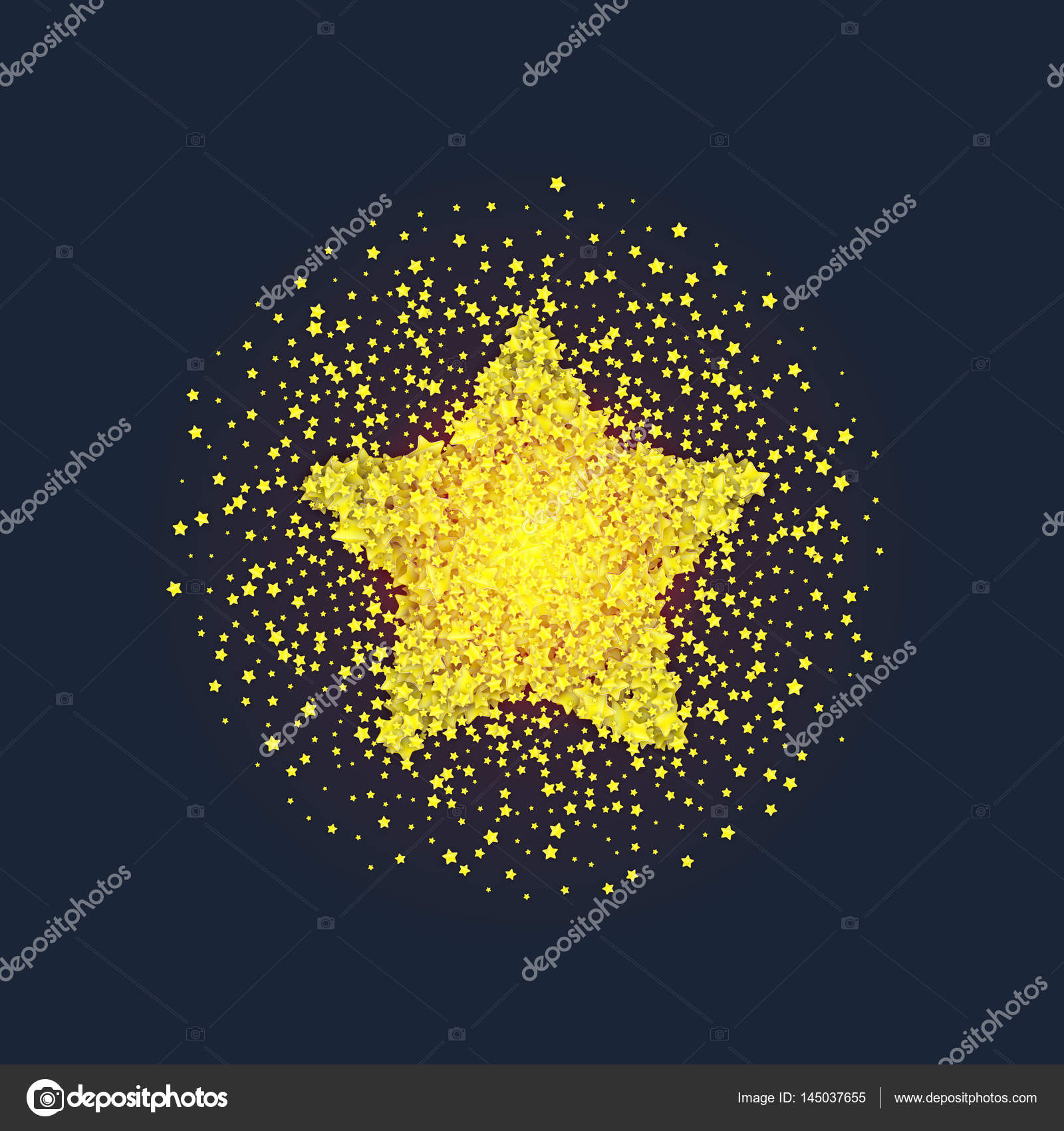 Golden star vector banner on the background. Gold template star for ...