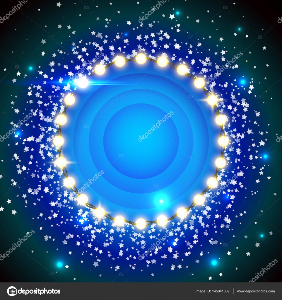 Glowing lights retro frame for advertising design. Special light ...