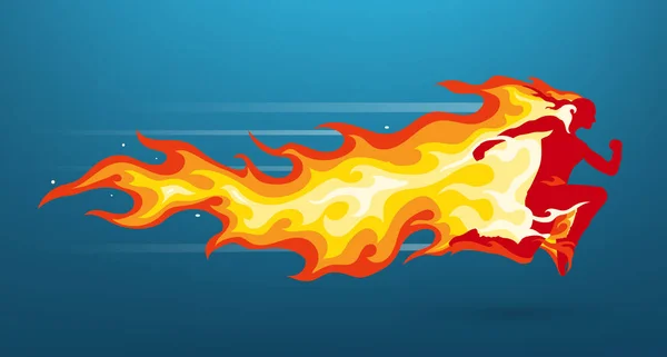 Running man in flame Stock Vector Image by ©levente #170627776